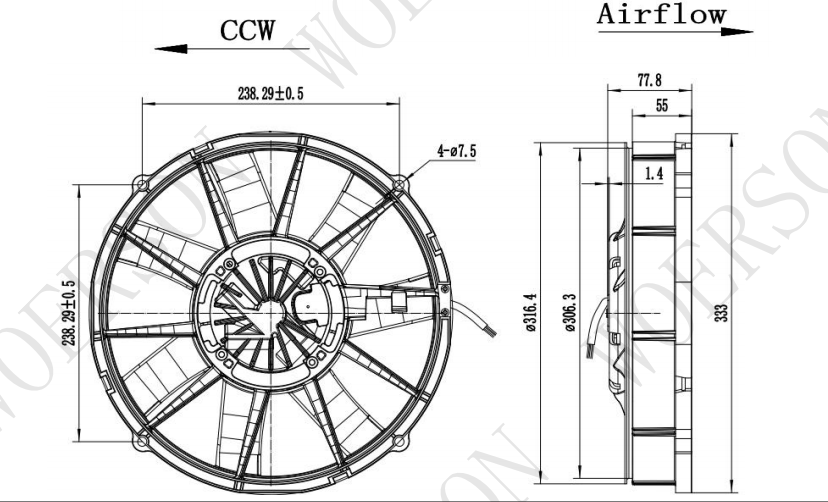 24V 12 inch Brushless Axial Fan | Condenser Fan 4300m3/h replace SPAL ...